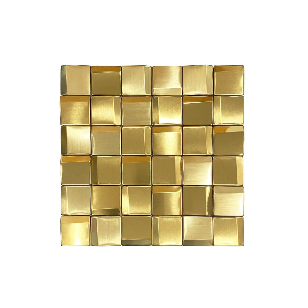 Everly Quinn Metal Tile Sheets Backsplash 5 Sheets, Gold | Wayfair