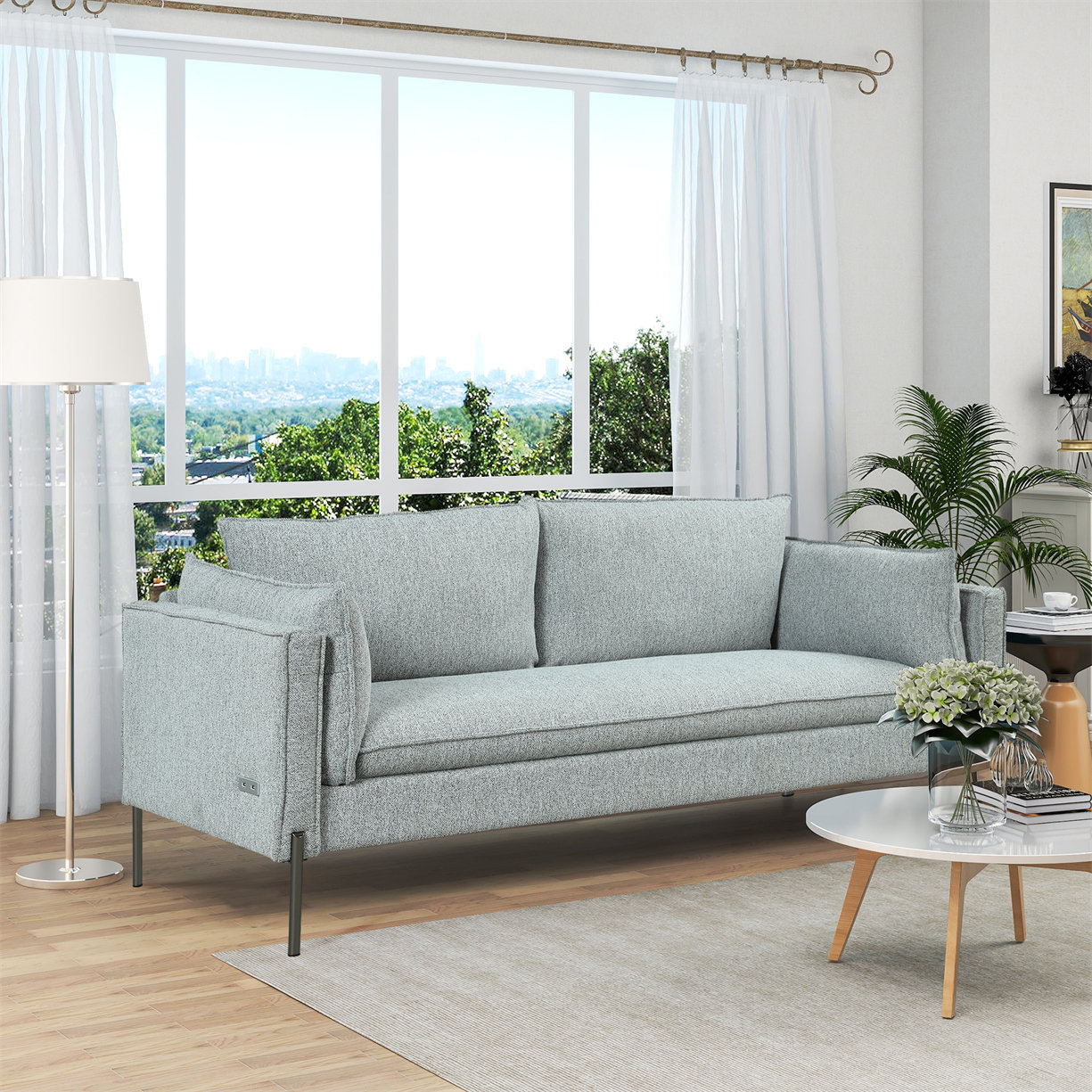 Ebern Designs 76.2" Modern Style 3 Seat Sofa Upholstered Couch ...