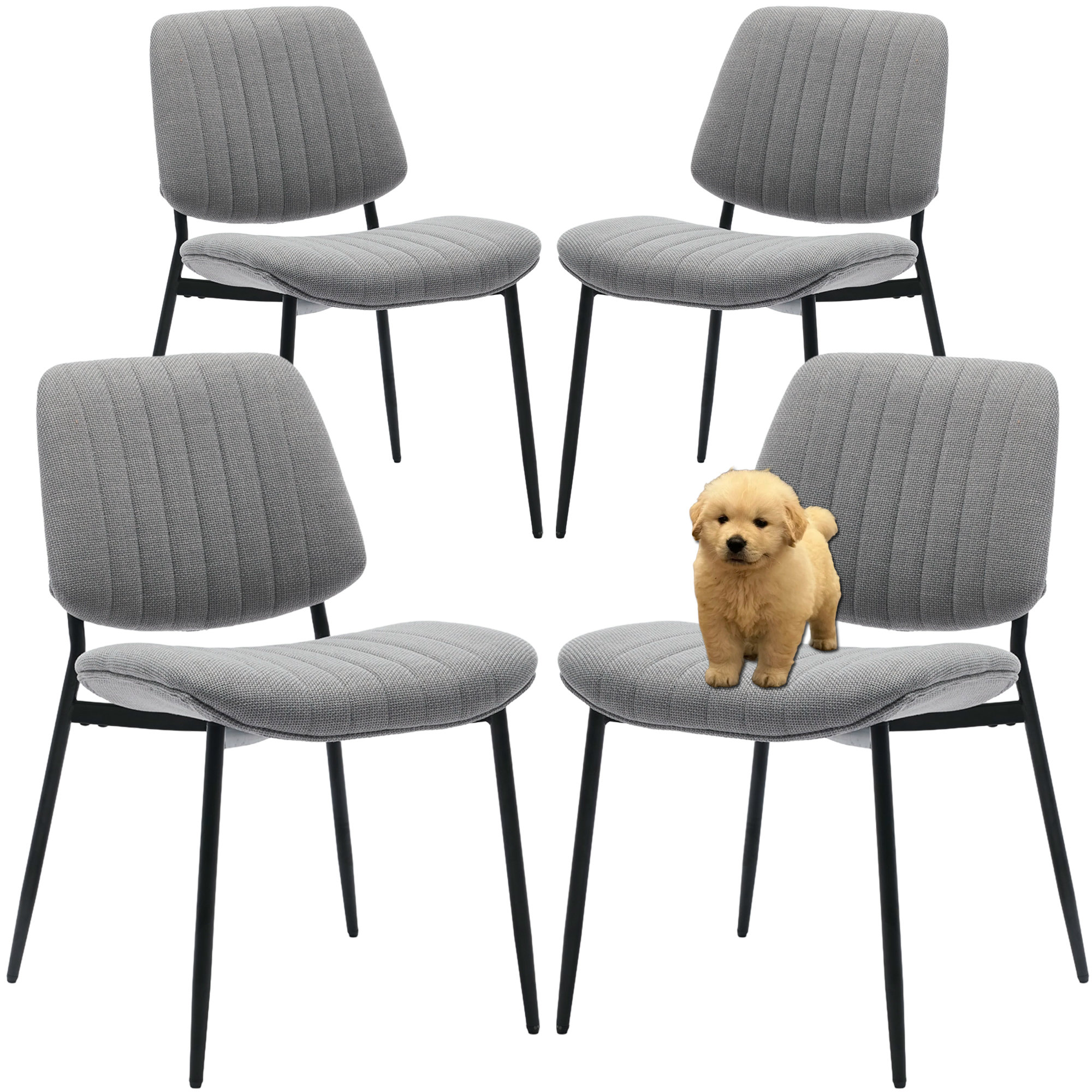 Corrigan Studio® Modern Leather Upholstered Dining Chairs | Wayfair