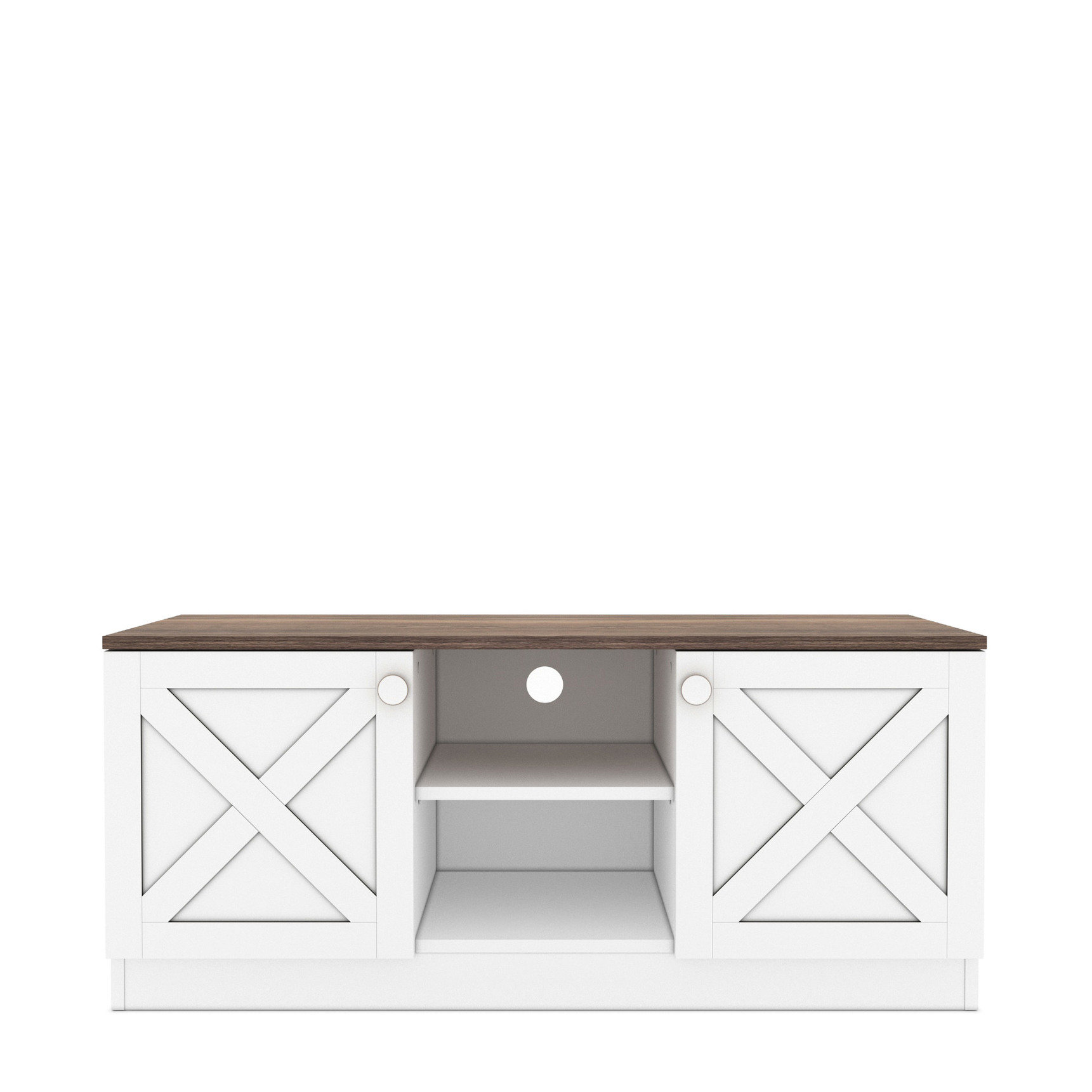 Gracie Oaks 80 - 89 Inches Tv Stand, Wood Base, Vintage, 2 Cupboards ...