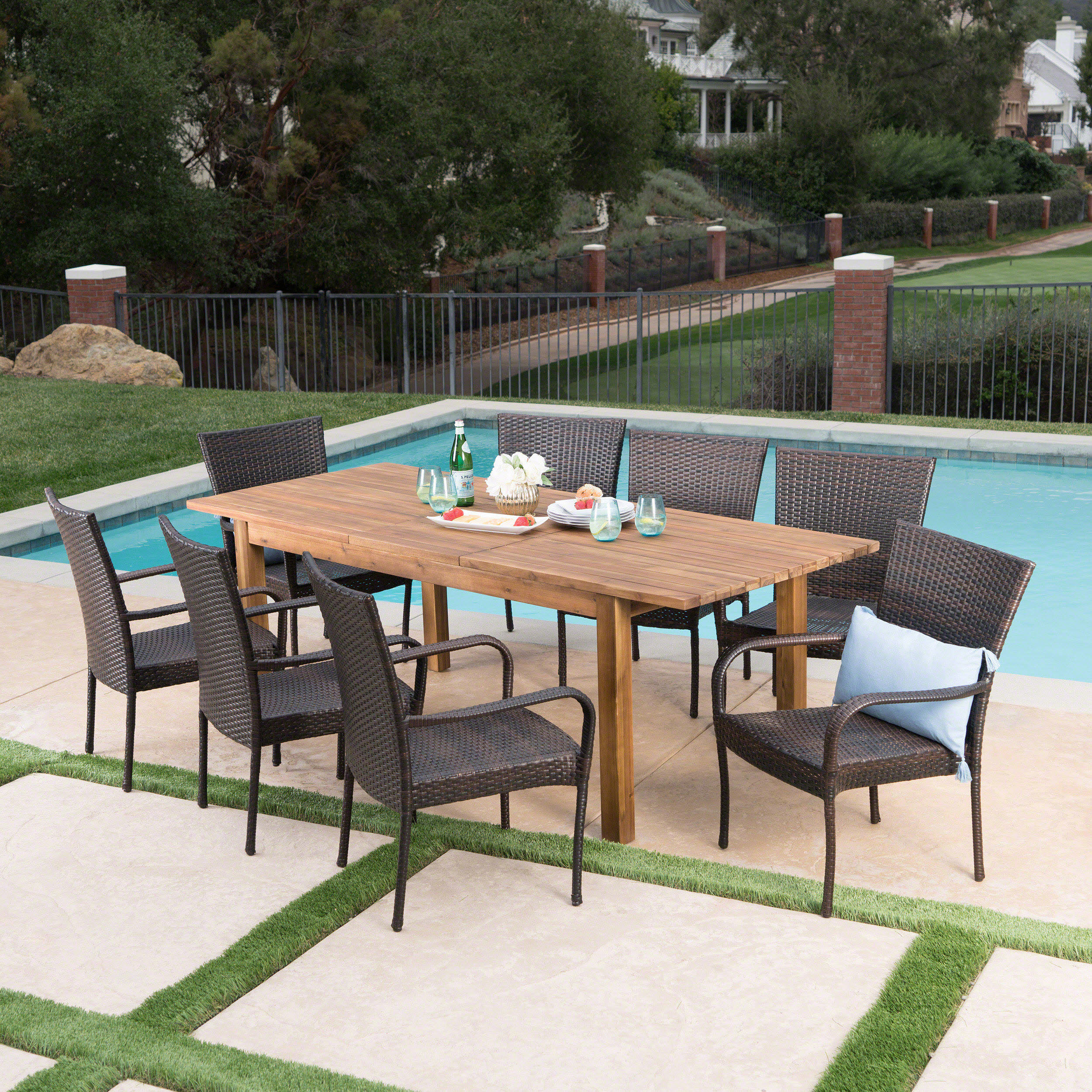 Union Rustic Mangus 9 Piece Extendable Dining Set & Reviews | Wayfair