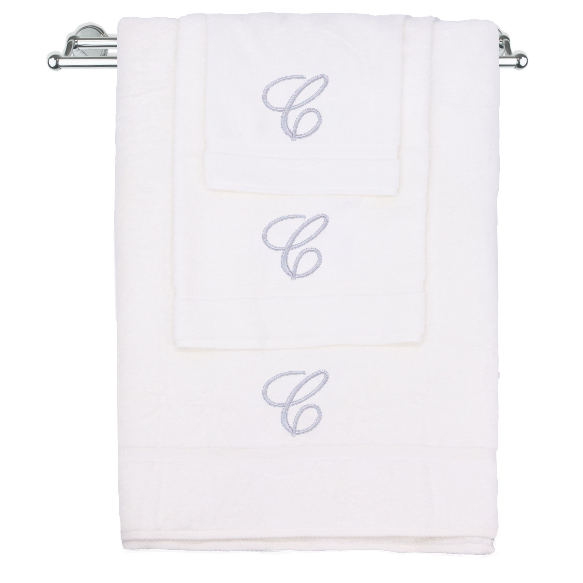 Red Barrel Studio Monogrammed TowelSet -Set of 3 -Script Letter ...