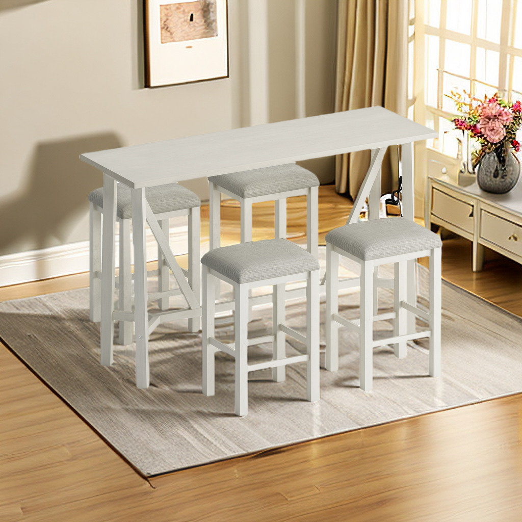 Latitude Run® 5-piece Dining Table Set With Power Outlets - Wayfair Canada