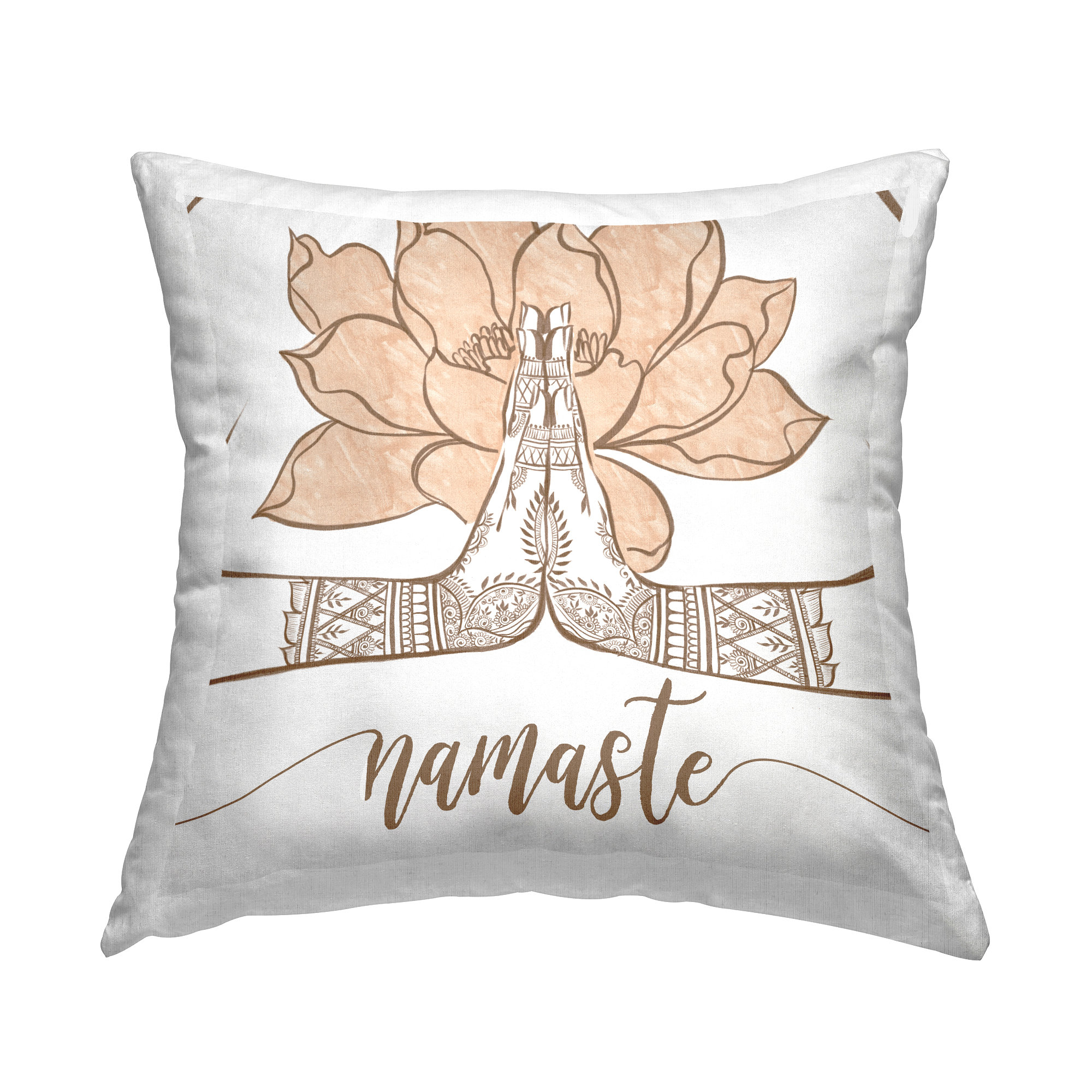 Stupell Industries Namaste Lotus Flower Henna Pattern Printed Throw ...
