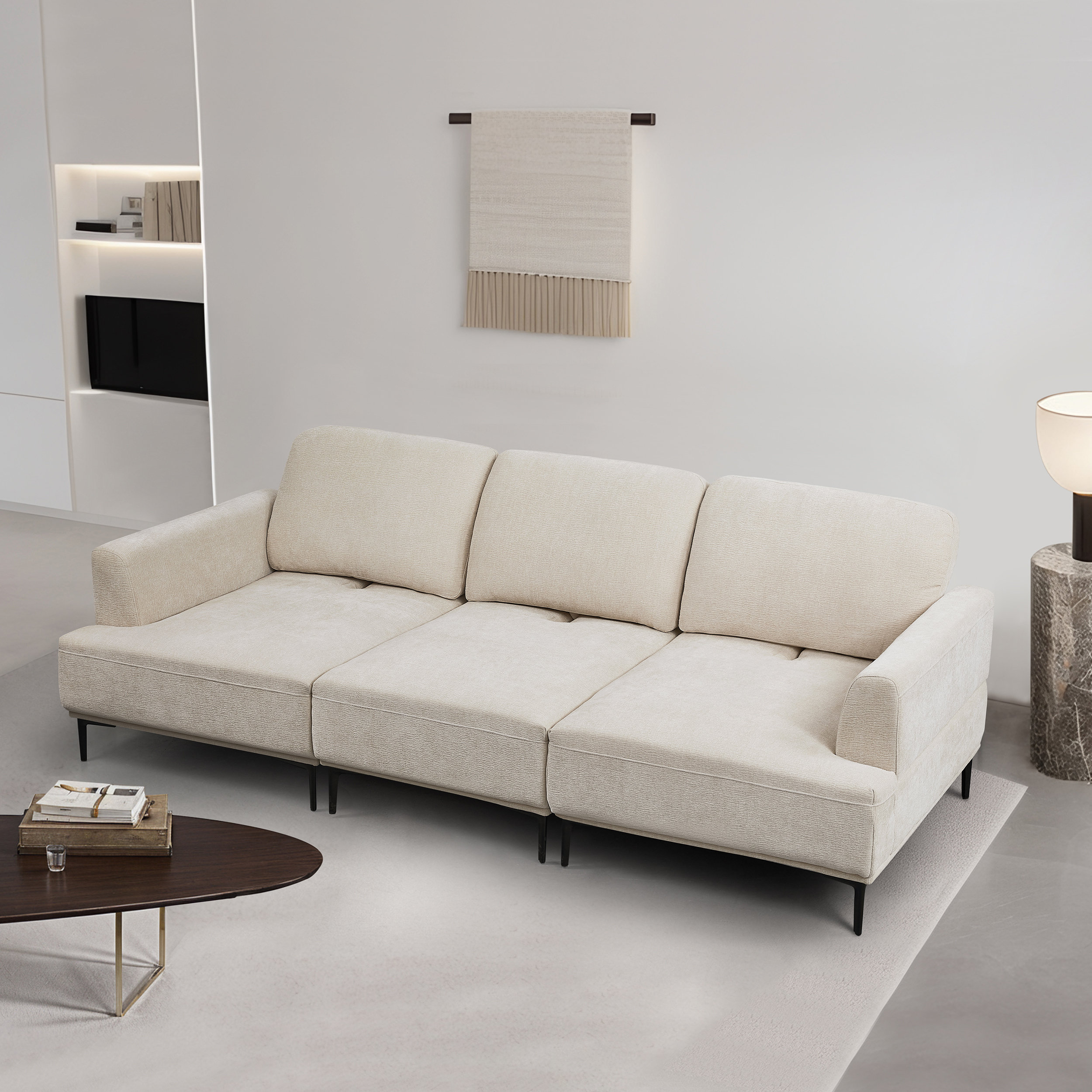 Latitude Run® 100" Upholstered 3 Seater Sofa | Wayfair