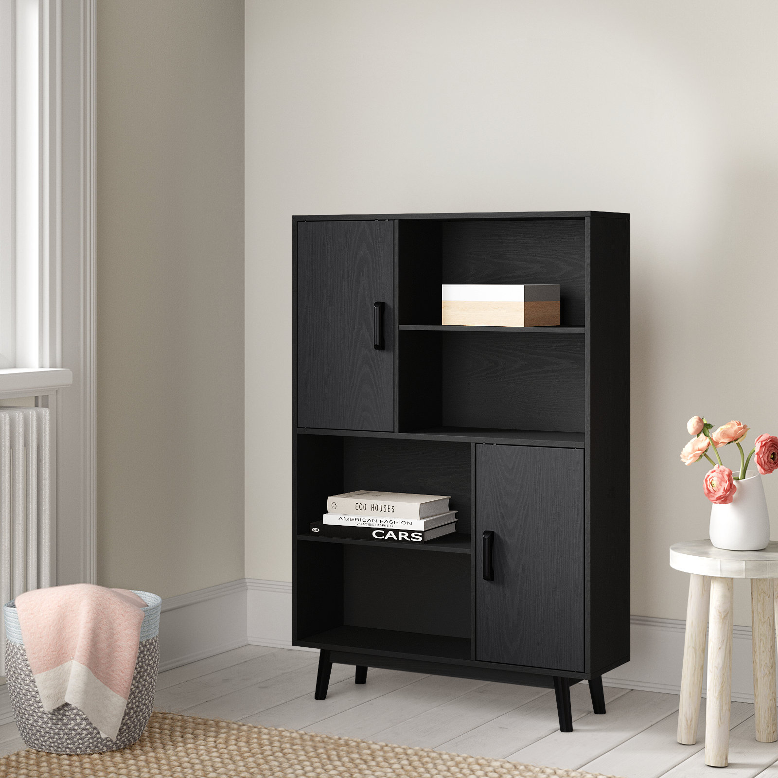 Wade Logan Audren Sideboard Storage Cabinet Bookshelf Cupboard W/door ...