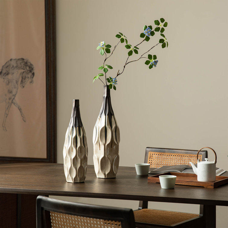 George Oliver Modern Two-Tone ColorWith Geometric Faceted Ceramic Table ...