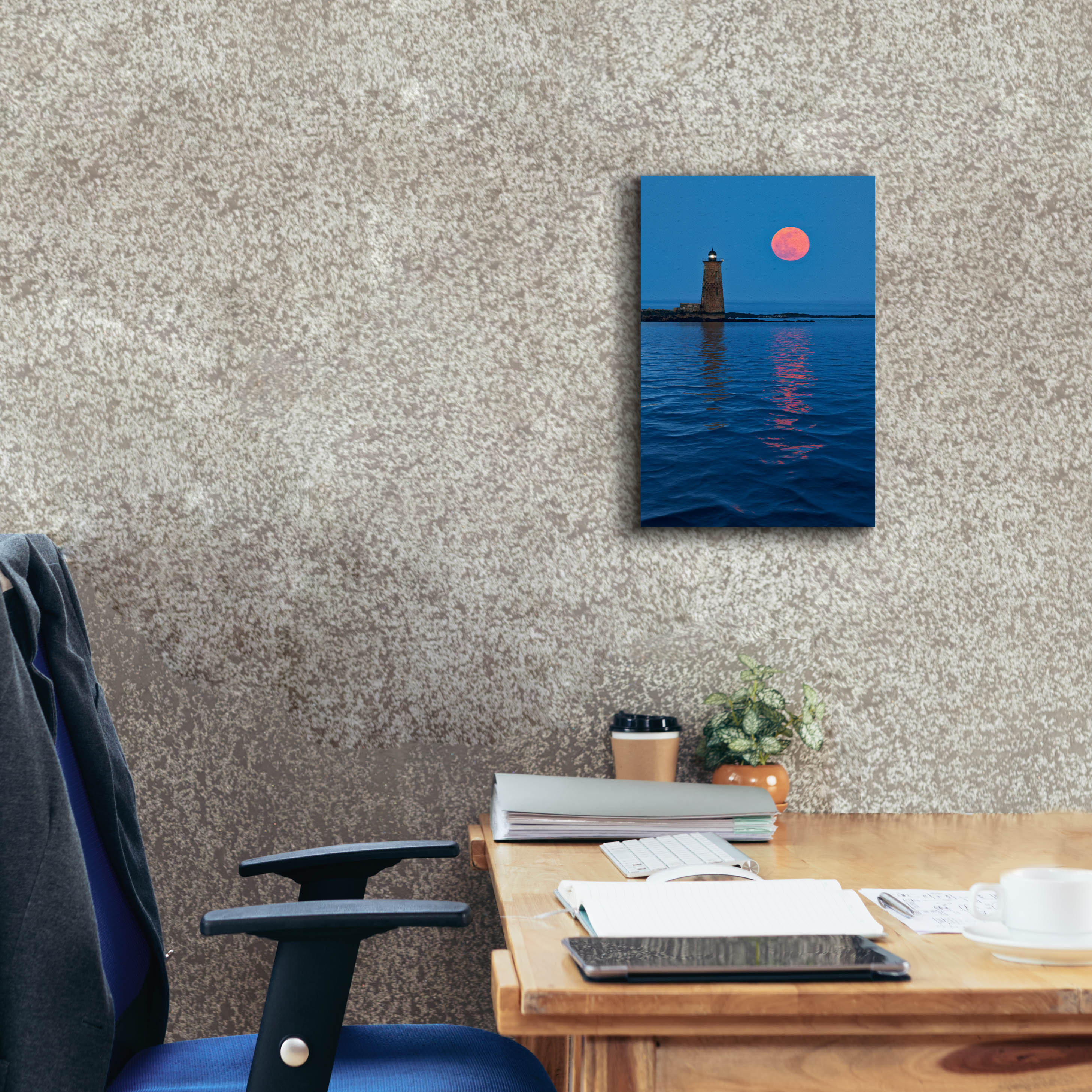 Highland Dunes 'Full Moon Over Whaleback Light' by Rick Berk Canvas ...