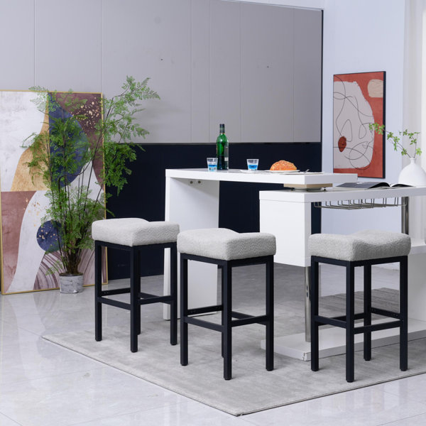 Lark Manor Bar Stools Set Of 3 - 28 Inch Counter Height Bar Stools ...