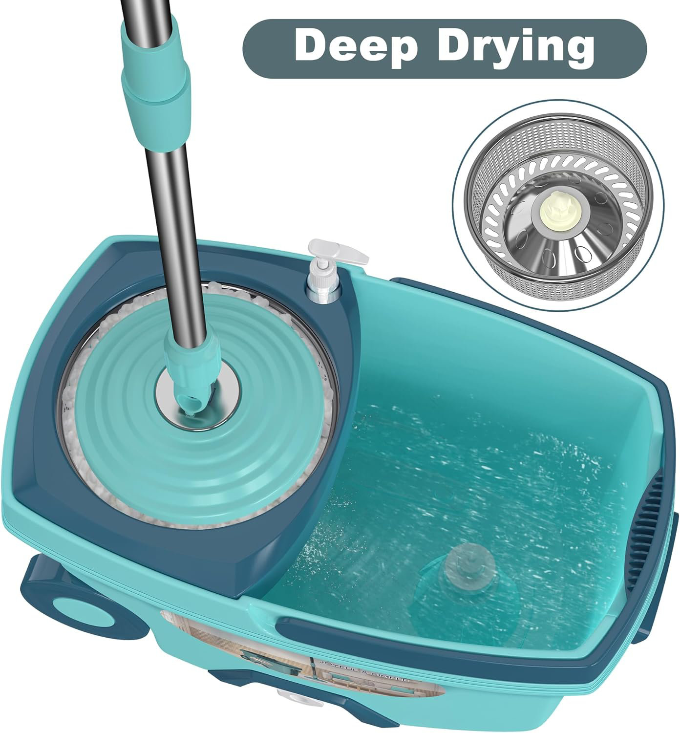THIROX Spin Mop And Bucket System, Mop And Bucket With Wringer Set,Mops ...