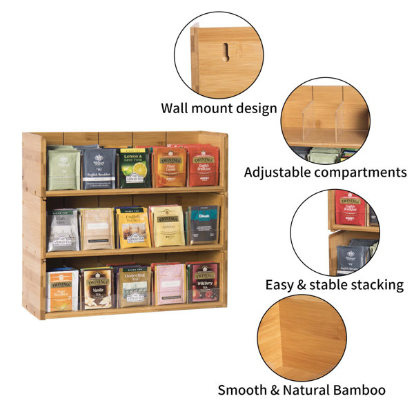KJETHKEY Bamboo Tea Bag Organizer | Wayfair