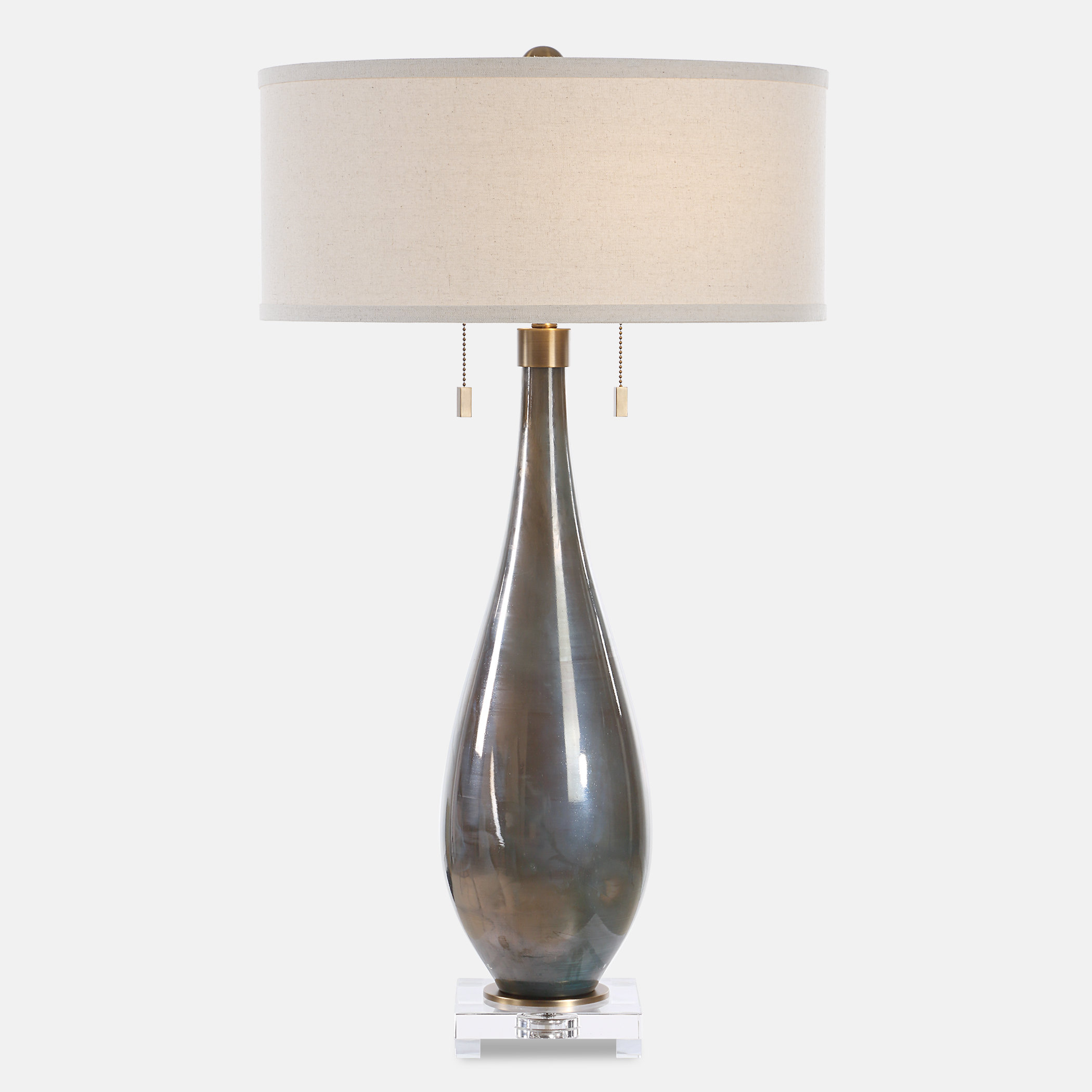 Orren Ellis Mikalia Smoke Table Lamp | Wayfair
