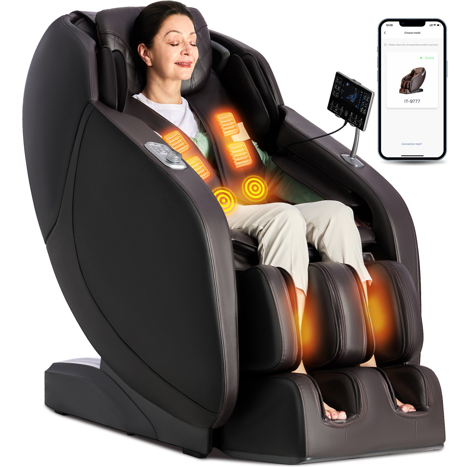 Inbox Zero 2025 Zero Gravity Massage Chair Full Body Massage Heated ...