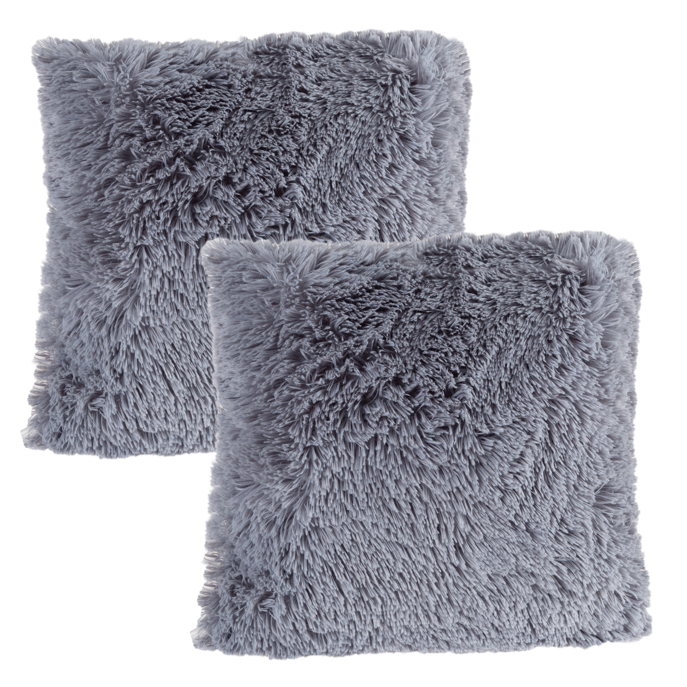 Hastings Home Plush Throw Pillows - Two 18-Inch Luxury Accent Pillows ...