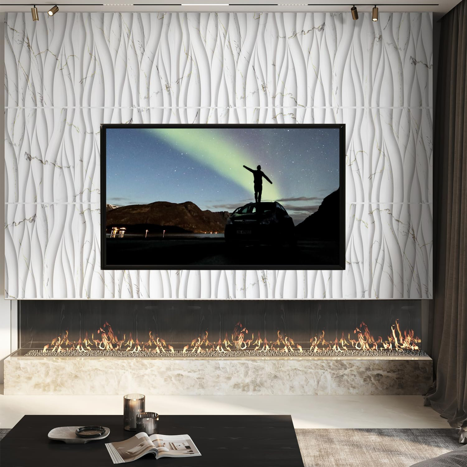 Zeki Shoggy Wave Wall Panels For Interior Wall Decor, Thread 3D Wall ...