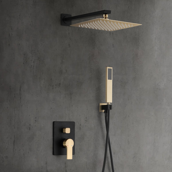 Designer Collection Wall Mounted Complete Shower System with Anti-Scald ...