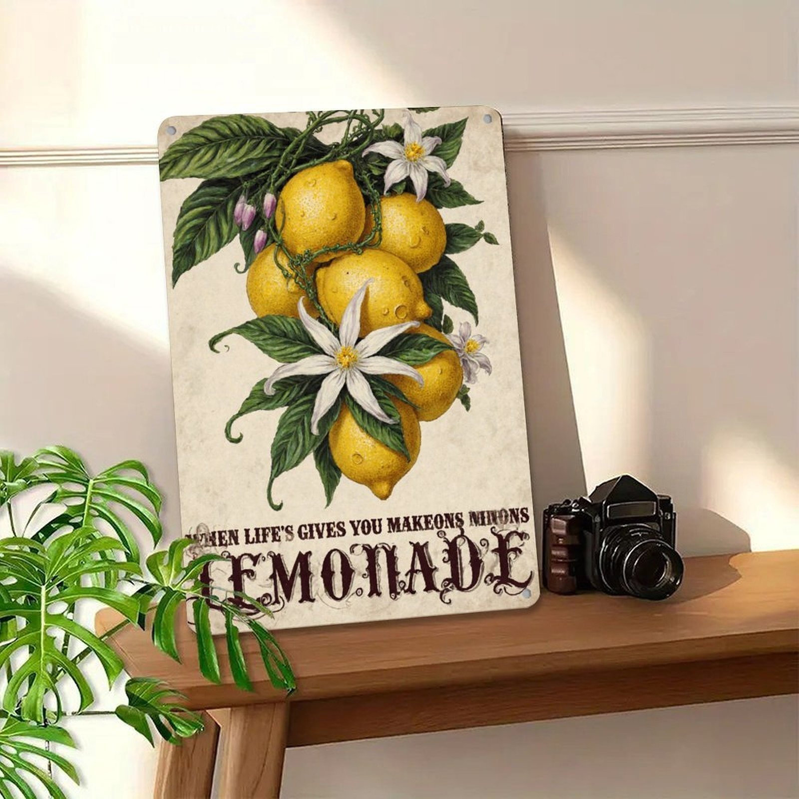 August Grove® Lemon Bunch Tin Sign, 12 × 8 | Wayfair