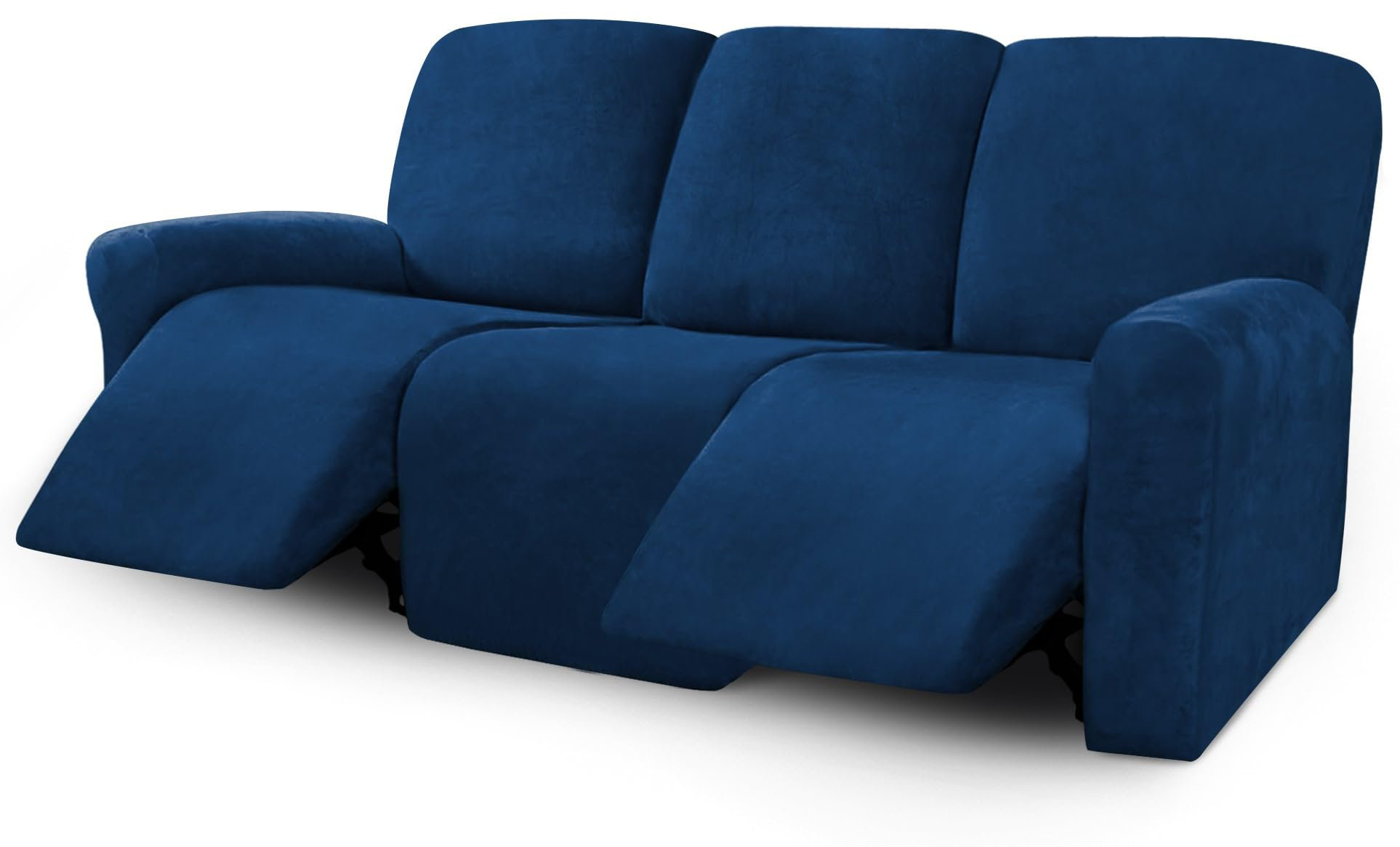 COAHAHA Velvet 3 Seater Reclining Sofa Cover, 8 Piece Set, Non-Slip ...