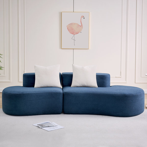 Ivy Bronx Modern Curved Sofa Couch, 94" Minimalist Contemporary Sofa ...