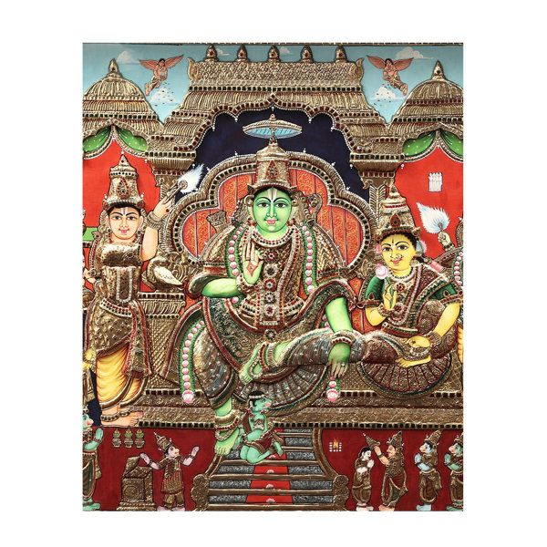 Exotic India Rama Darbar Tanjore Painting | Traditional Colors With 24K ...