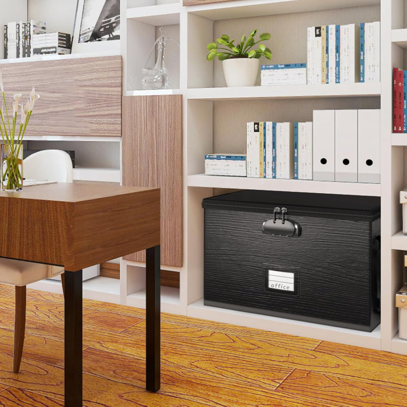 yitesiUSA Fireproof Document Box File Organizer - Black | Wayfair