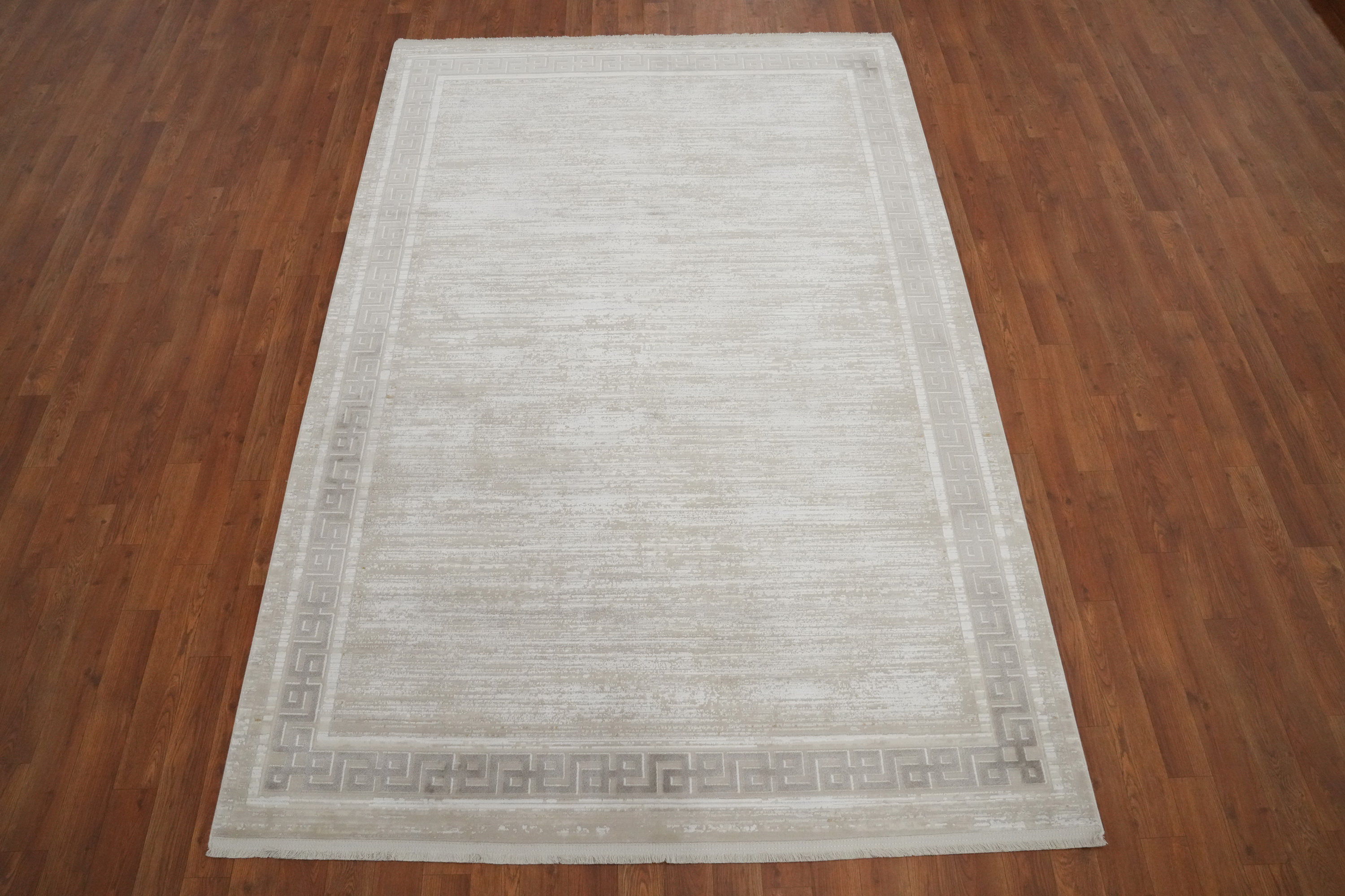 Wildon Home® Minimalist Beige Area Rug 5x7 Featuring Greek Key Pattern ...