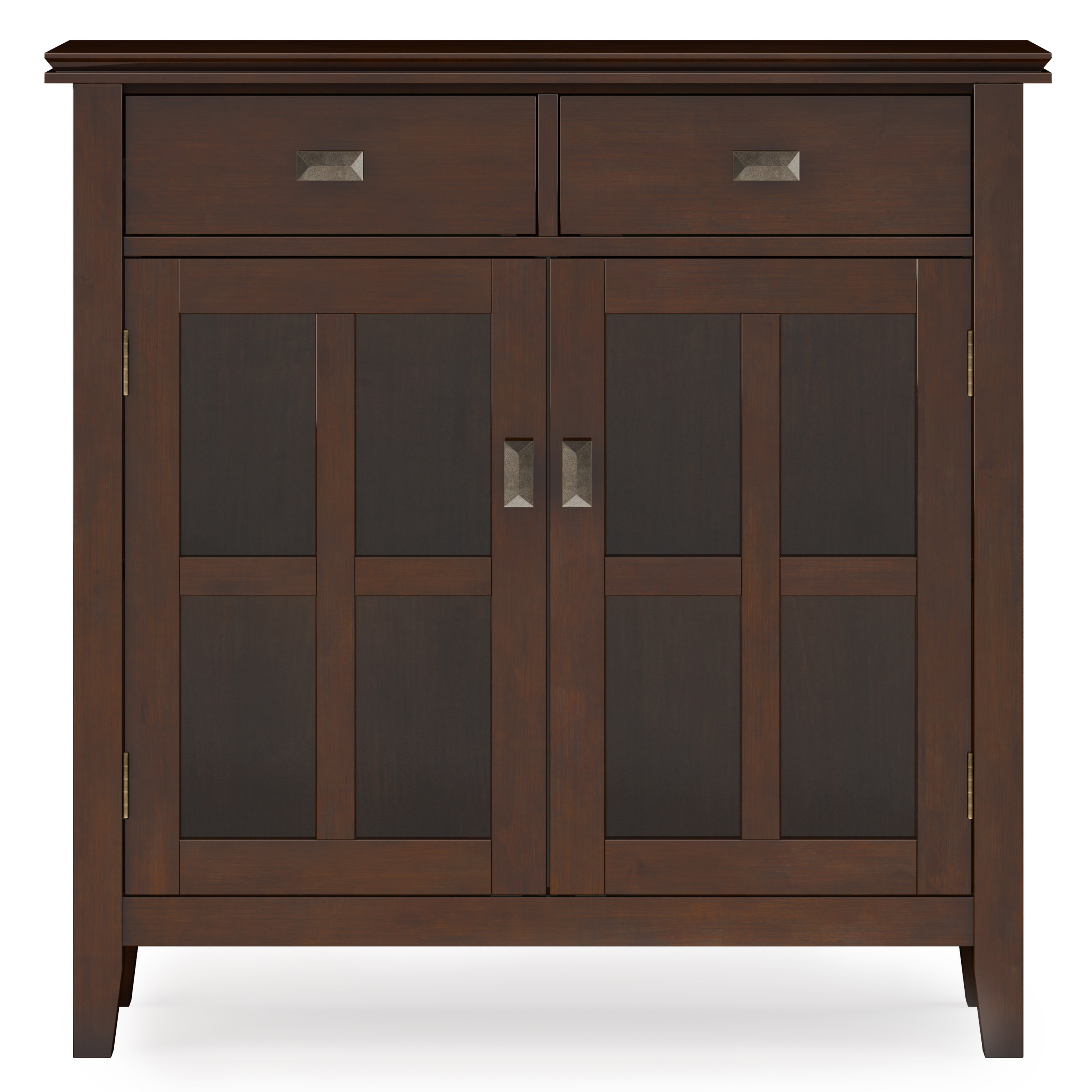 Simpli Home Artisan 36"W Solid Wood 2-Shelf Entryway Storage Cabinet ...