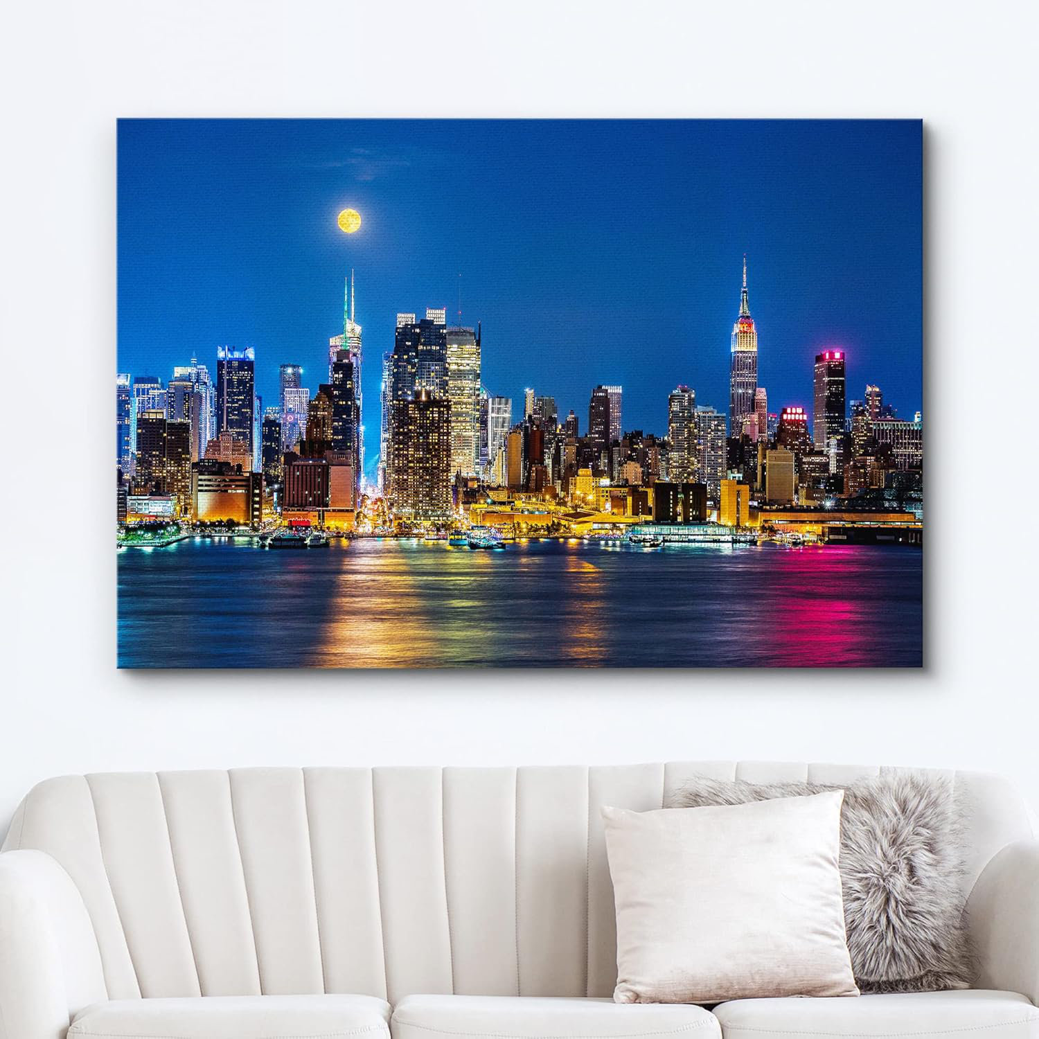 IDEA4WALL Neon Rainbow Night NYC Skyline Architecture Cityscape ...
