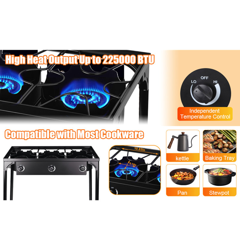 queta Triple Burner Stove | Wayfair