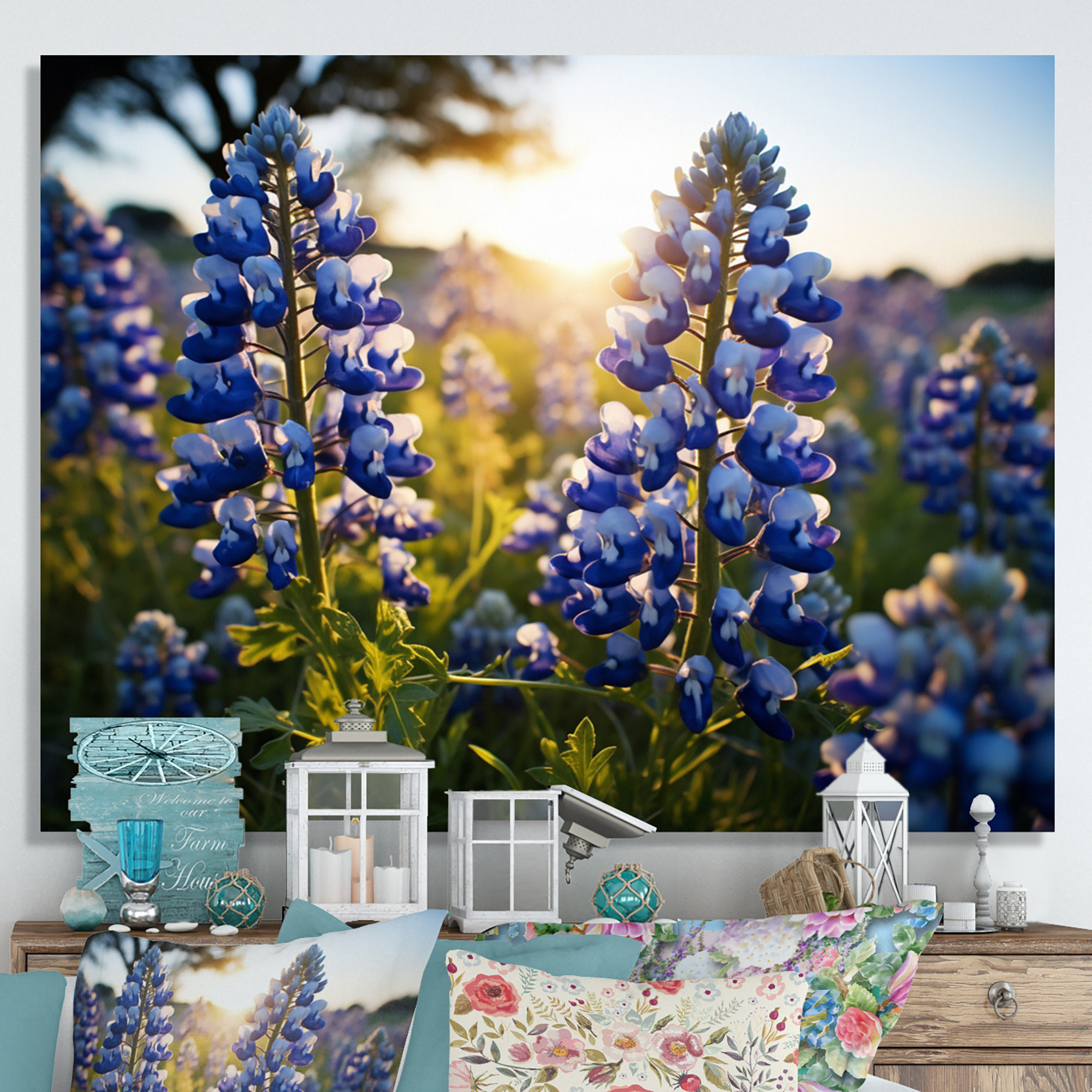Red Barrel Studio® Blue Bonnets Field Photo IV Framed On Canvas Print ...