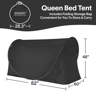 EighteenTek Portable Queen-Size Pongee Bed Canopy with 2 LED Lights ...