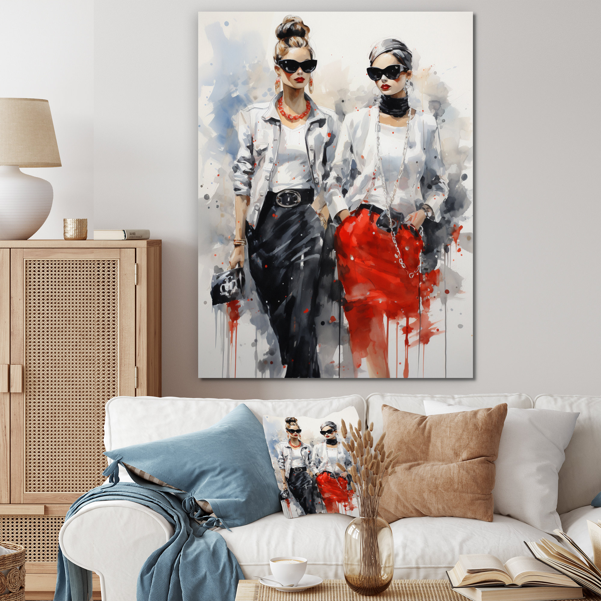 House of Hampton® Raeshaun Fashion Woman Walk IV Framed On Canvas Print ...