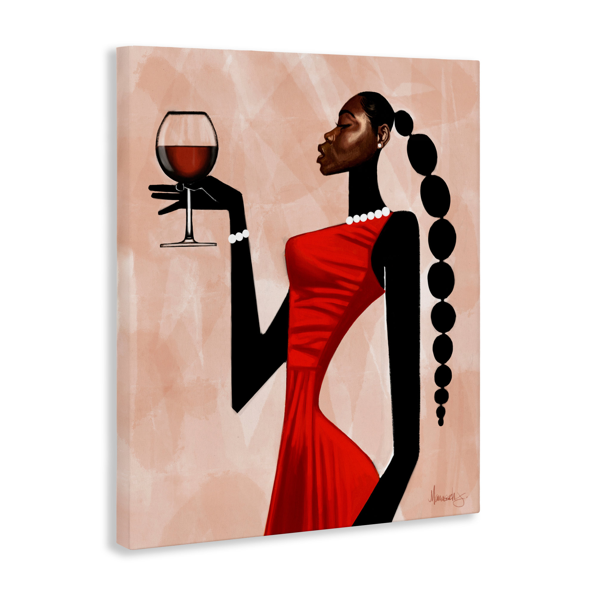 Mercer41 Woman Toast Cheers Canvas, design by Manasseh Johnson Sr | Wayfair