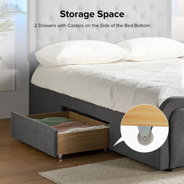 Red Barrel Studio® Queneisha Upholstered Platform Storage Bed | Wayfair