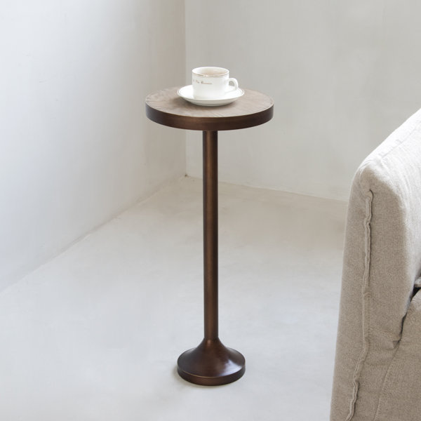 Latitude Run® Jilyn Small Pedestal End Table Metal Base Side Table ...