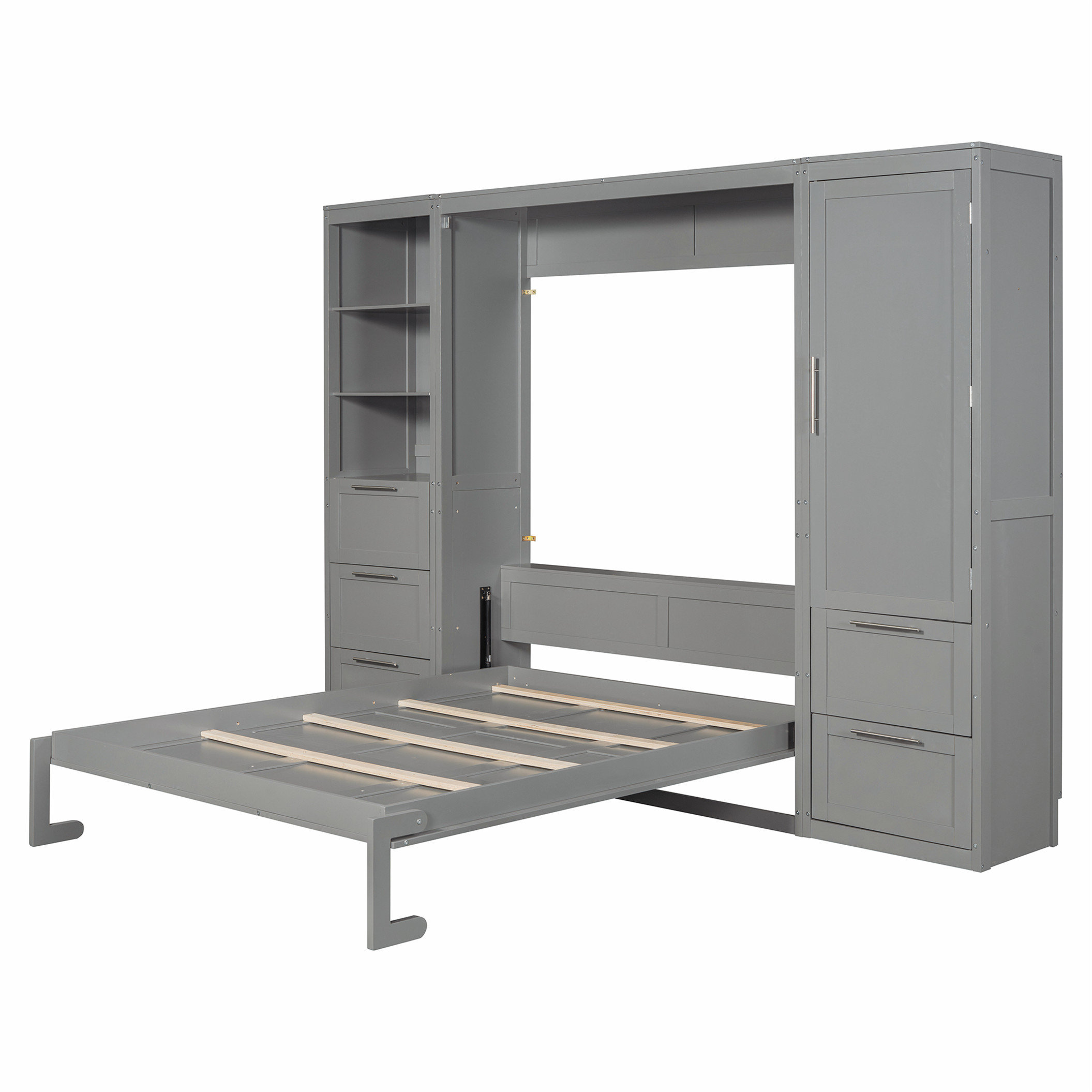Hokku Designs Versatile Murphy Bed with Integrated Storage and Stylish ...