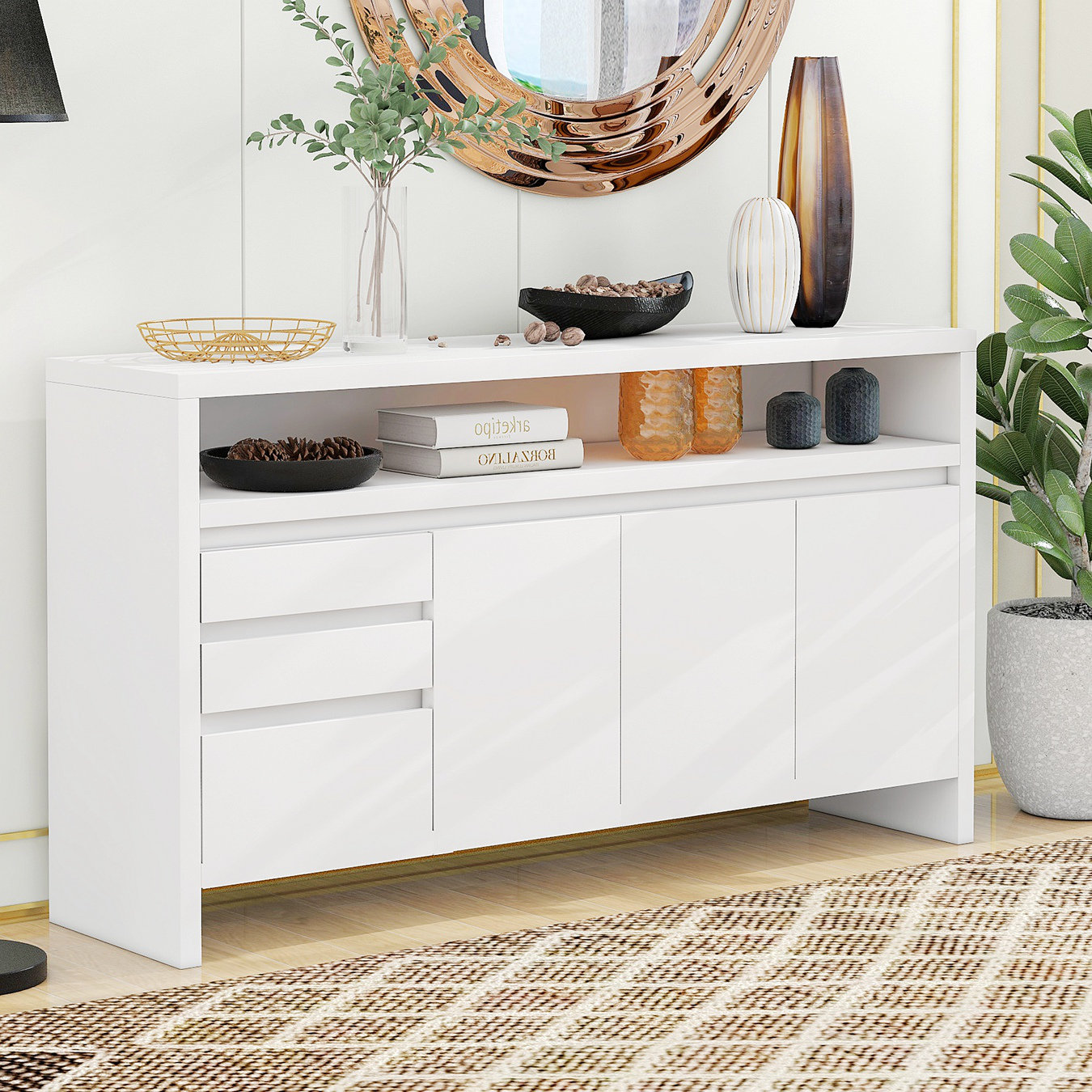 Latitude Run® Comtemporary Sideboard MDF Storage Cabinet - Wayfair Canada