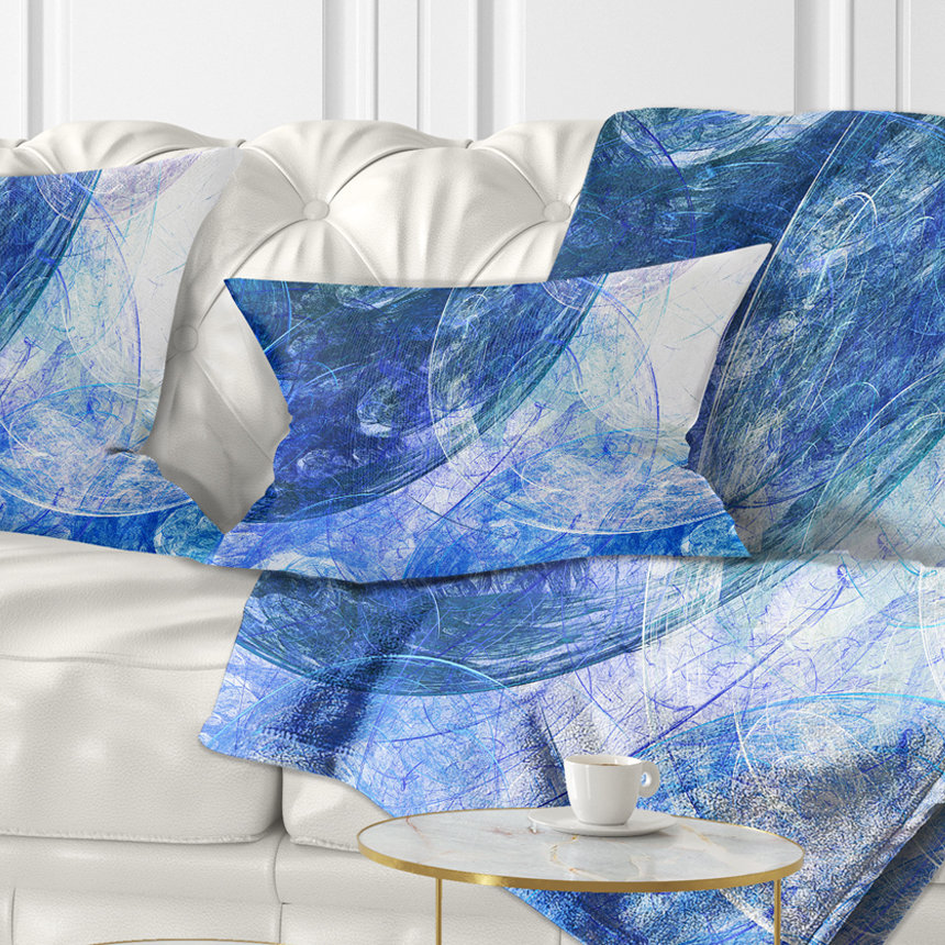 Design Art Light Blue Swirling Clouds - Abstract Printed Pillow | Wayfair