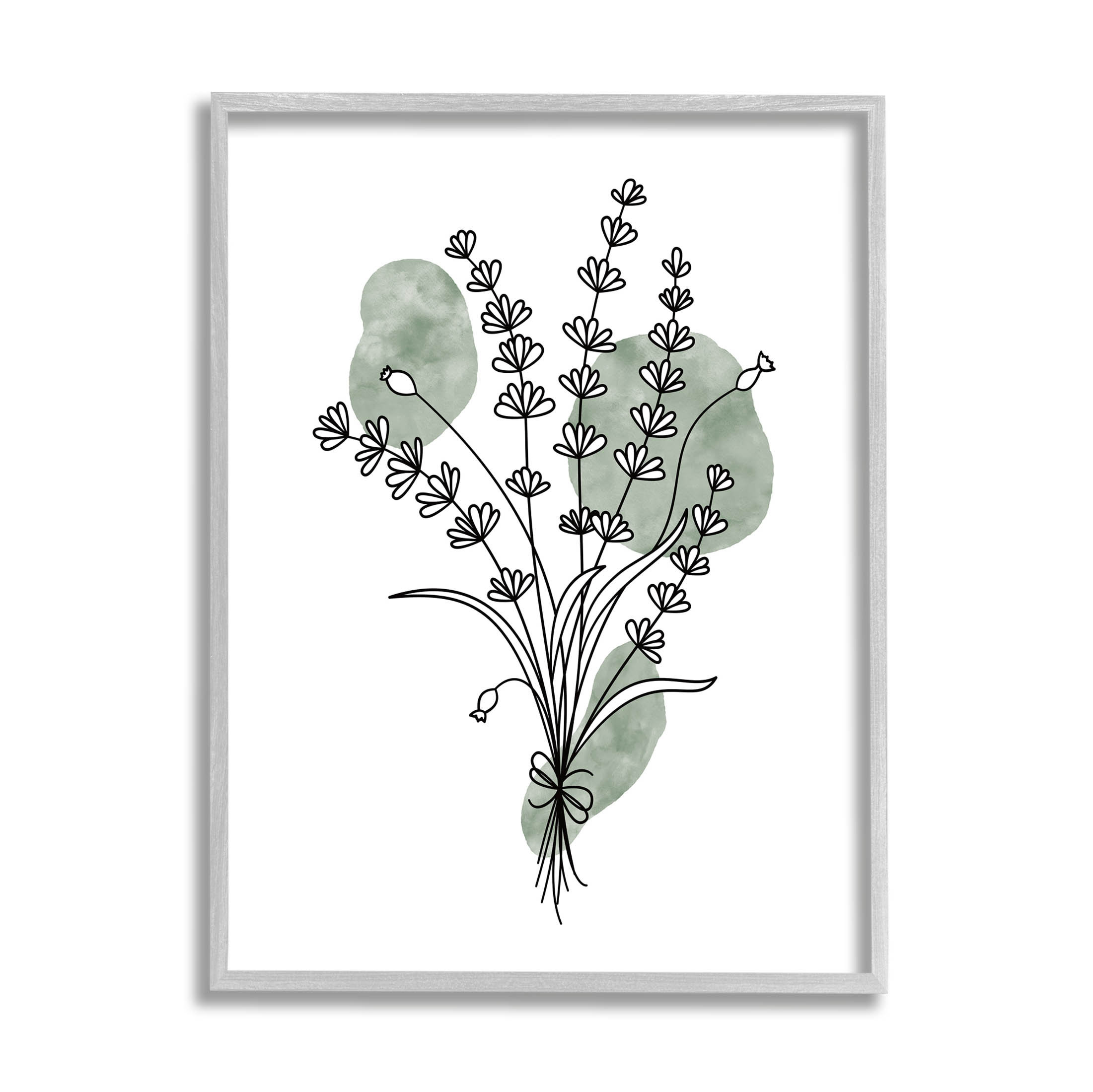 Stupell Industries Wildflower Outline Sprigs Framed Giclee Art By JJ ...