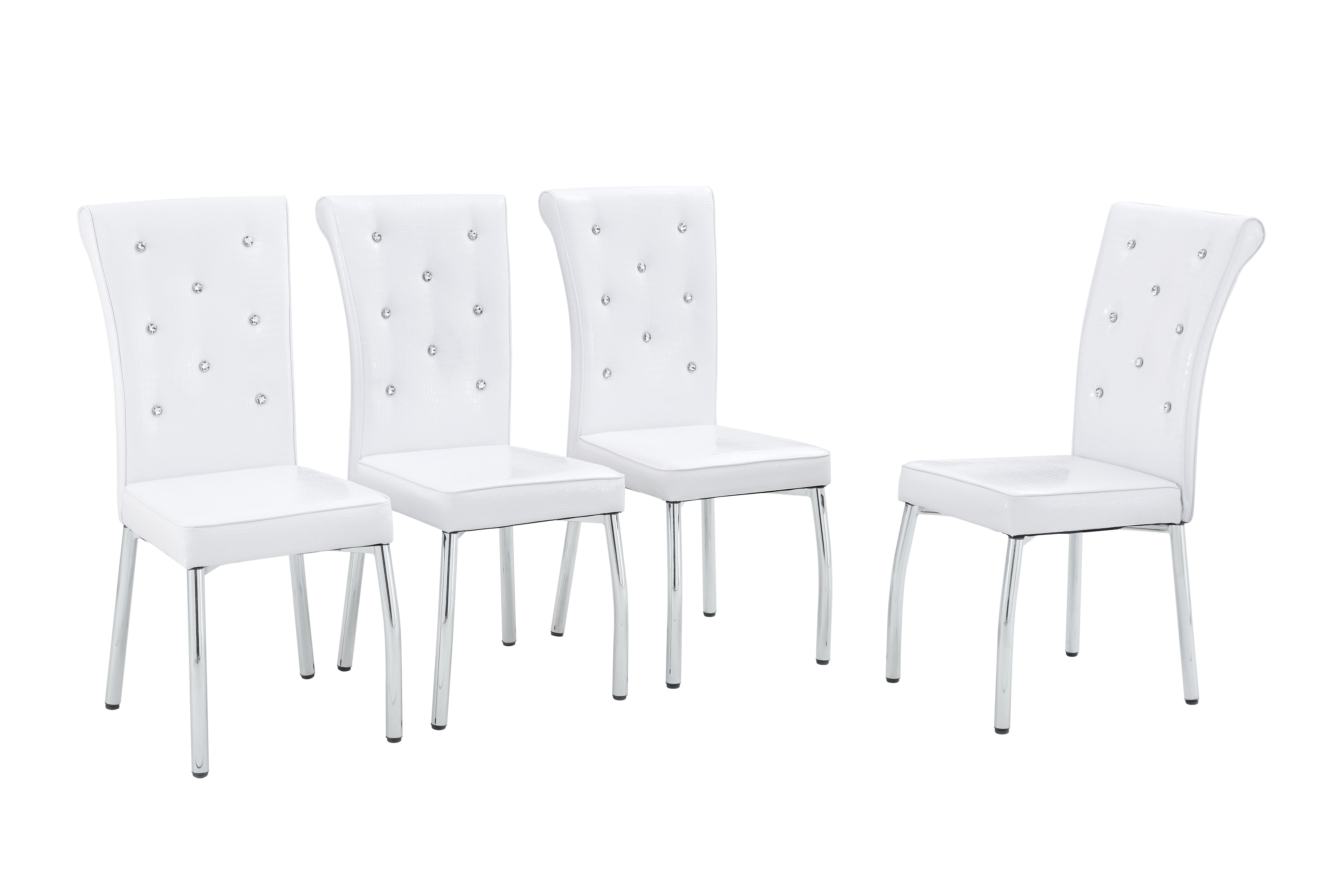 Rosdorf Park Set Of 4,retro Alligator Skin Upholstered Dining Chairs ...
