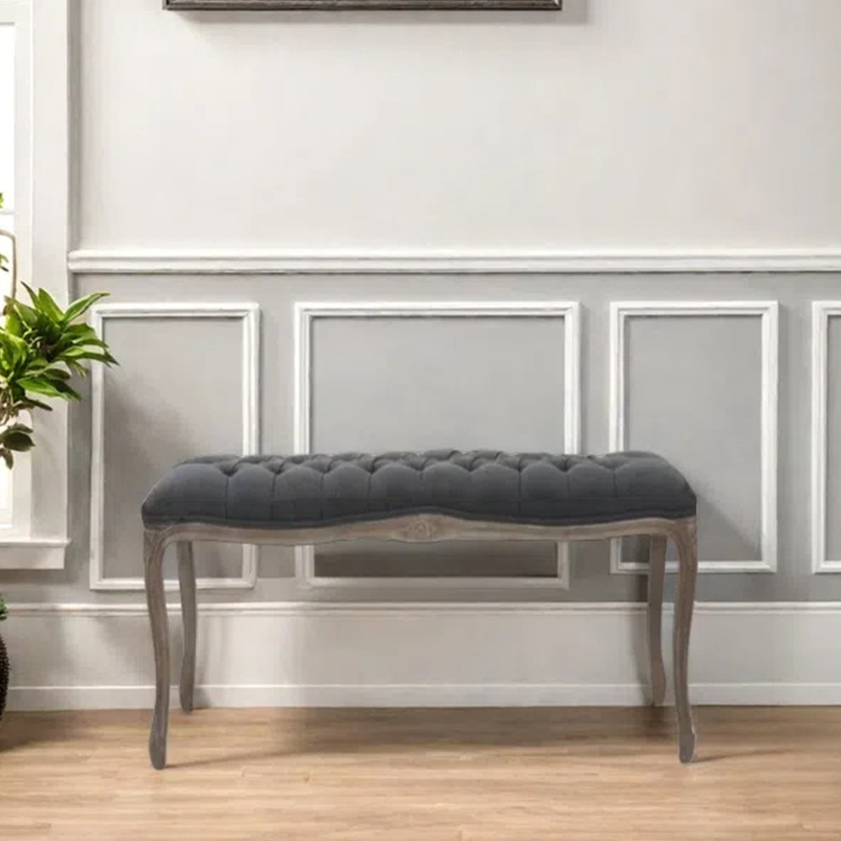 One Allium Way® Solid wood carved rest benches for clothing stores | Wayfair