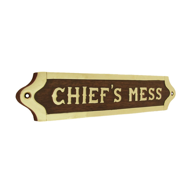 Treasure Gurus Chiefs Mess Brass Door Sign Maritime Ships Plaque | Wayfair