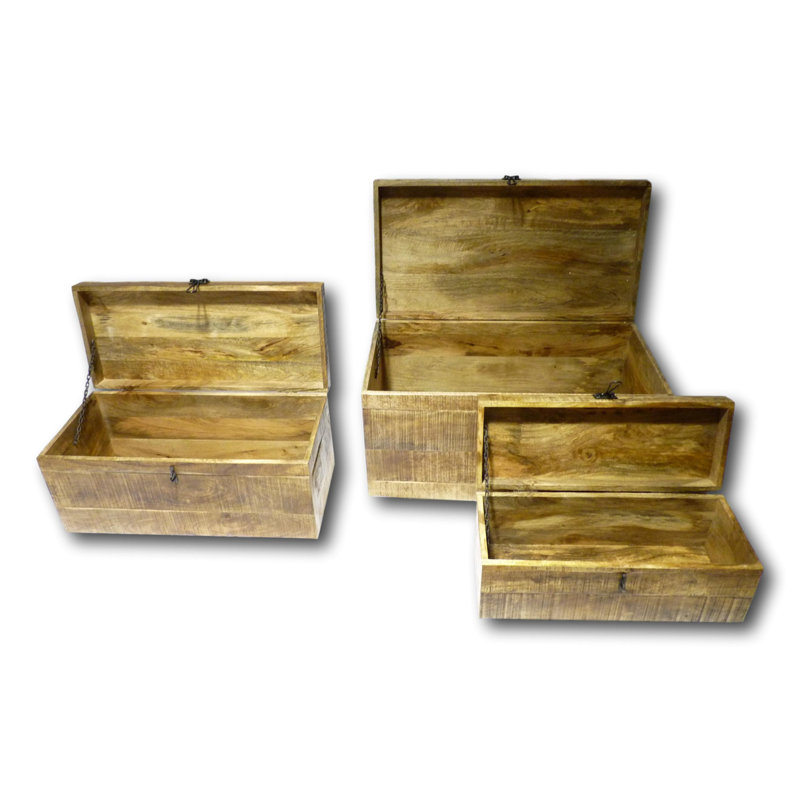 Loon Peak® 3 Piece Solid Wood Box Set | Wayfair