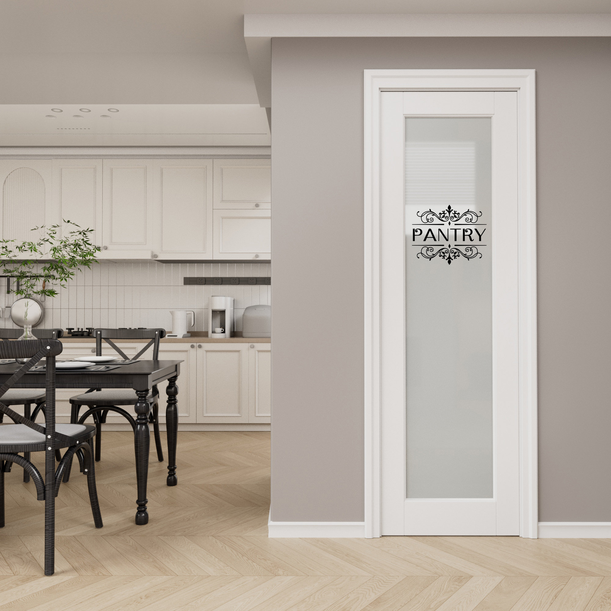 ARK DESIGN 80''H/96''H Interior Pantry Frosted Door Slab Solid ...