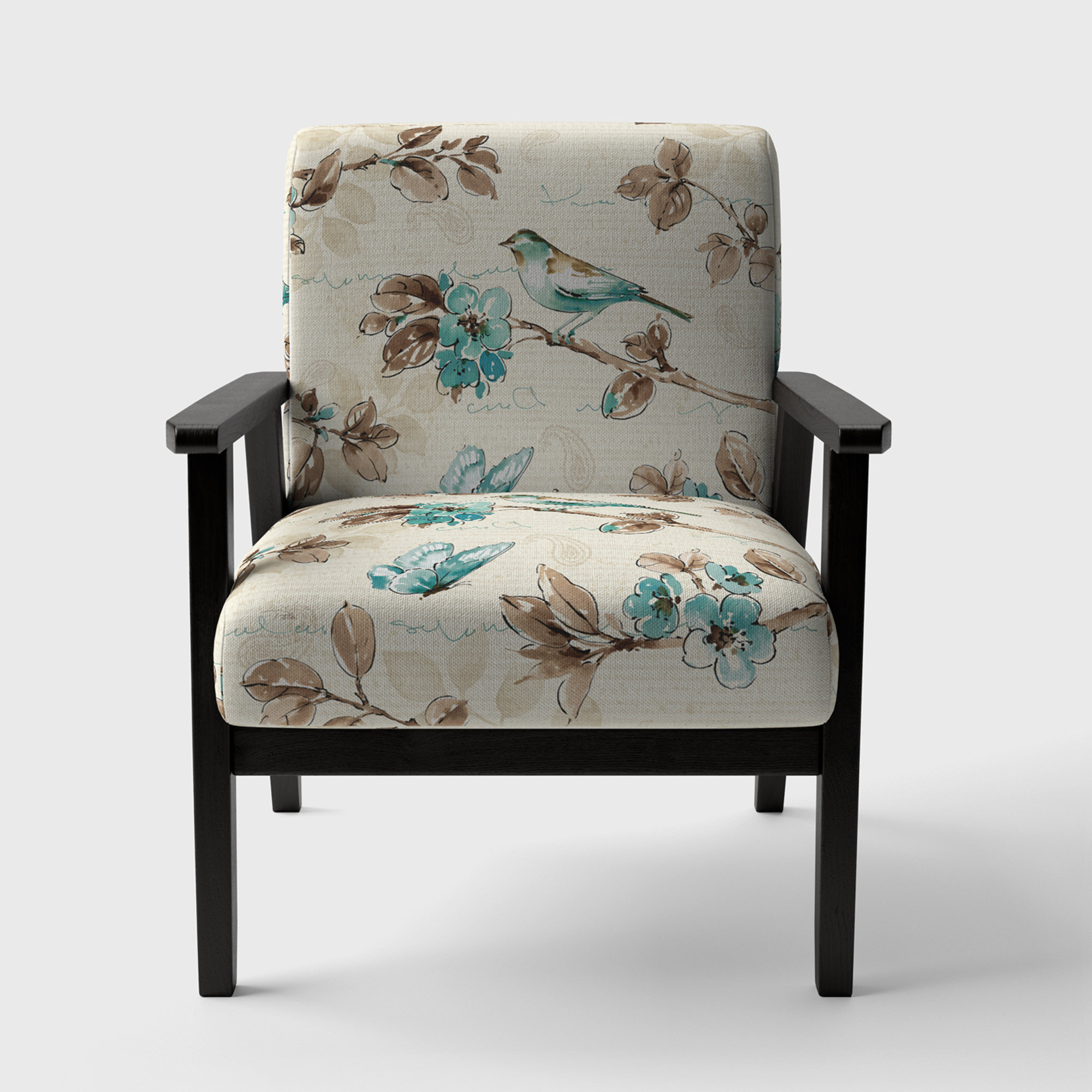 George Oliver 'Idalene - Beige Bird Wings - Upholstered Cottage Accent ...