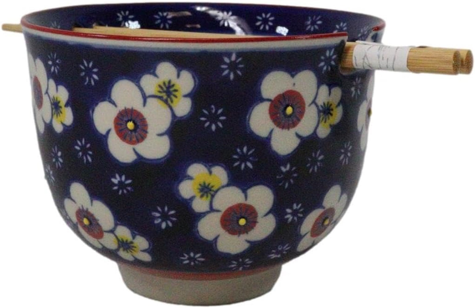 Bungalow Rose Blue Ume Plum Blossoms Ceramic Donburi Ramen Soup Red ...