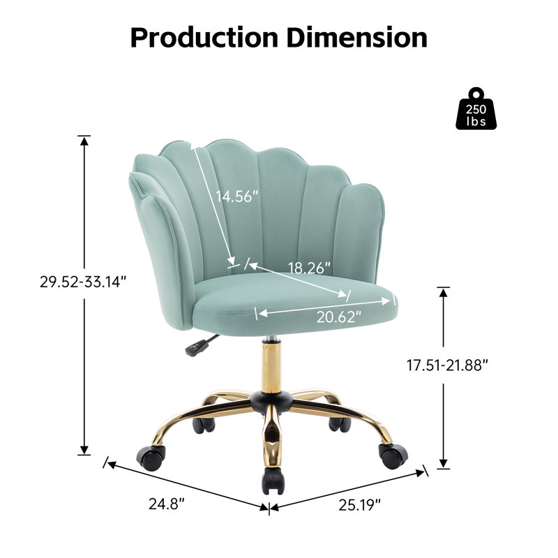 Mercer41 Izdyhaar Velvet Swivel Task Chair with Tufted Back & Reviews ...