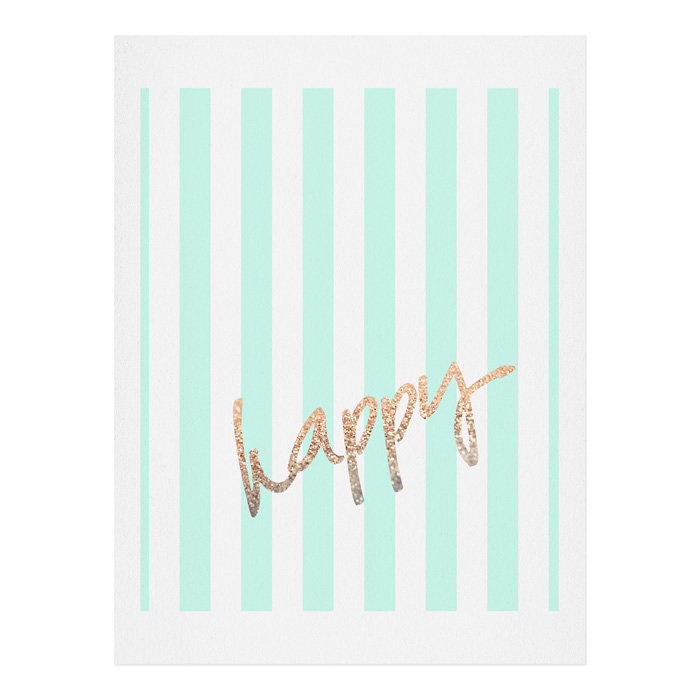 East Urban Home Pretty Happy Mint by Monika Strigel - Picture Frame ...