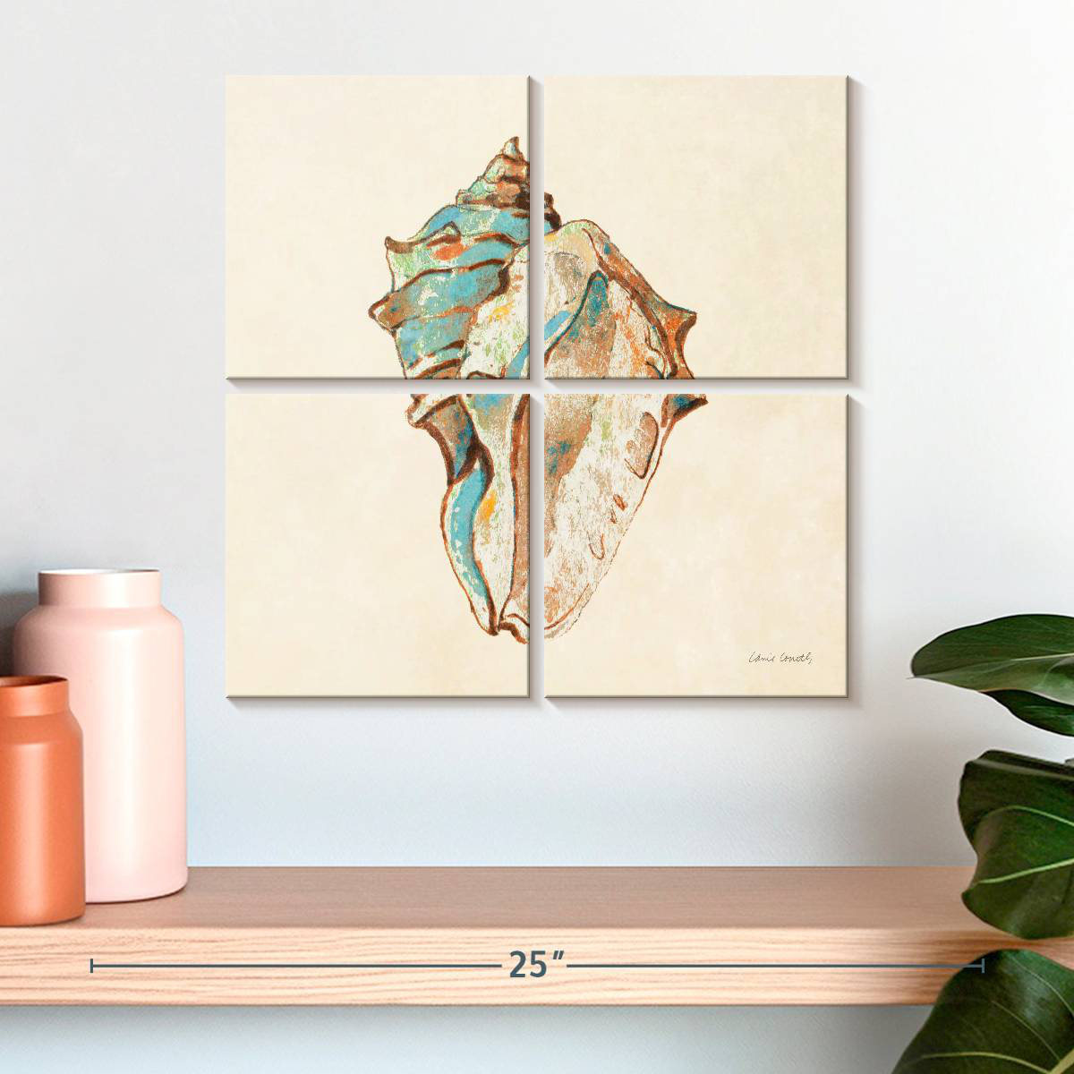 Breakwater Bay Aletra Coastal Teal Seashell II | Wayfair