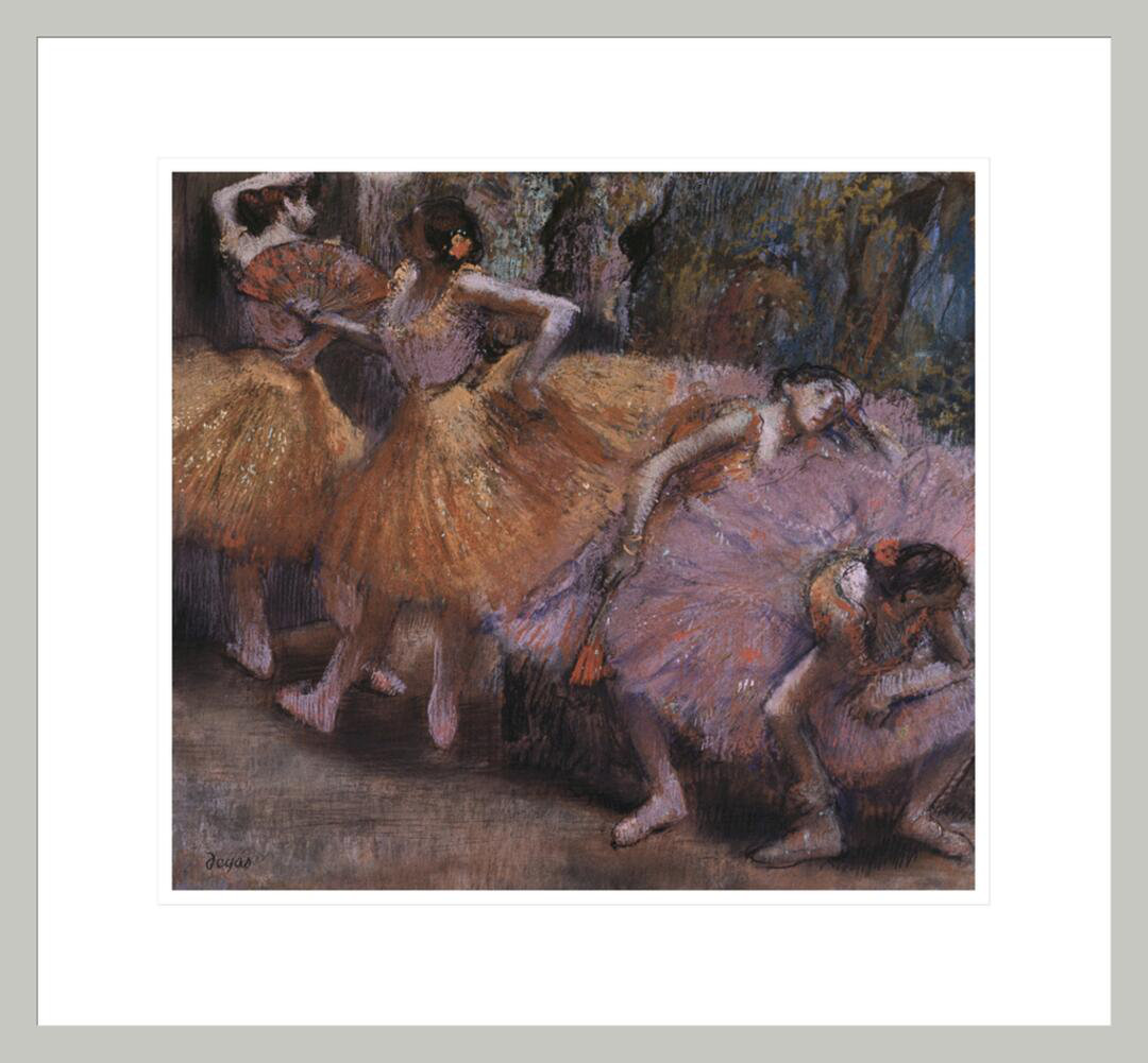 Red Barrel Studio® Four Ballerinas Resting by Edgar Degas -Framed ...